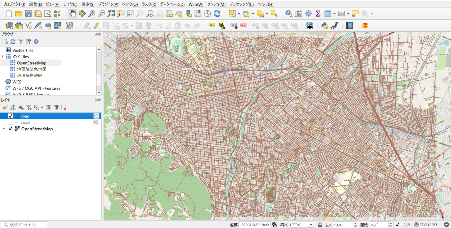 【QGIS】道路を線データとしてダウンロードする方法 - GSI-VTDownloaderを使った道路線データのDL方法を解説！